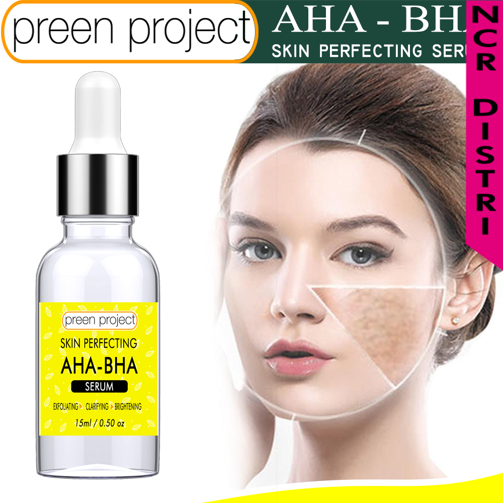 AHA BHA Serum for Face Whitening Exfoliating Clarifying Essence Brightening Anti Acne Skin Care ...