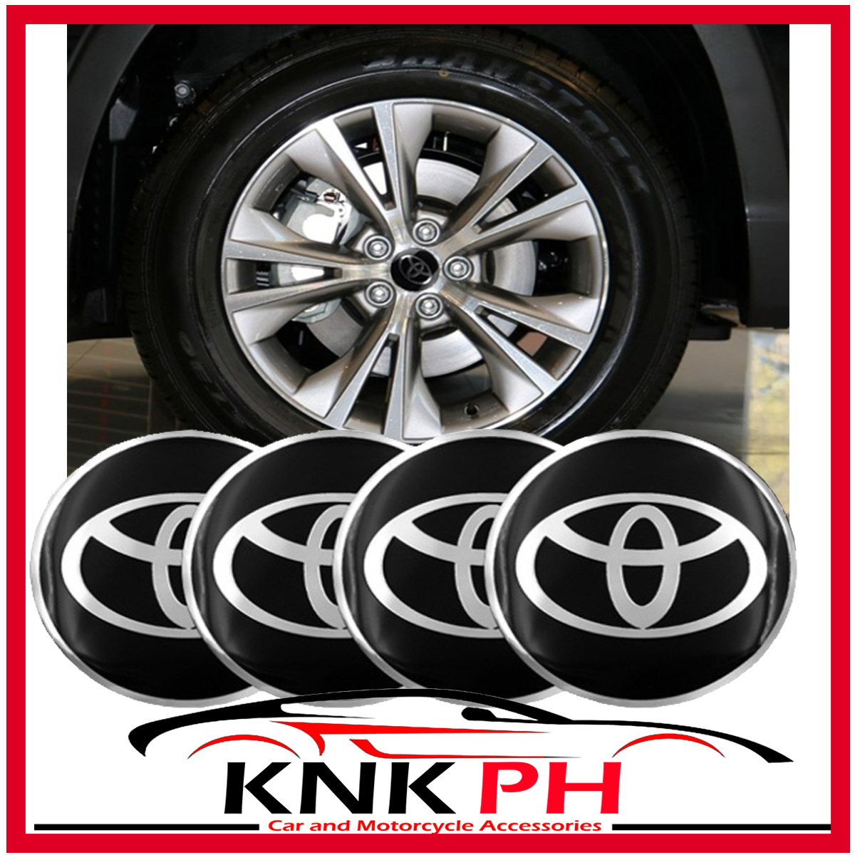 TOYOTA 4PCS Wheel Center Hub Cap Stickers Decal 56mm Hub Center Cap Car ...