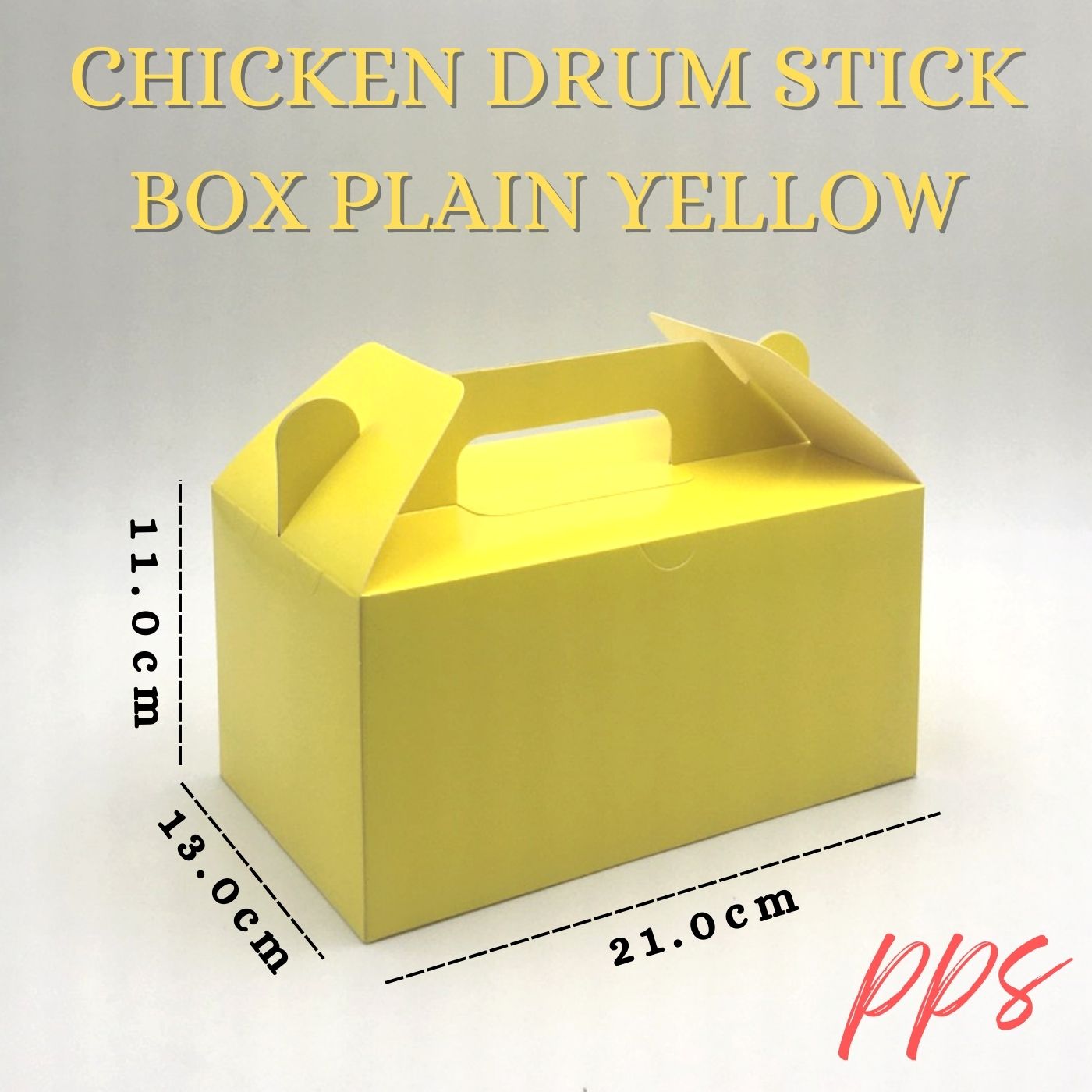 Chicken Box with Handle/Chicken Drumstick Box Plain Yellow-25pcs ...