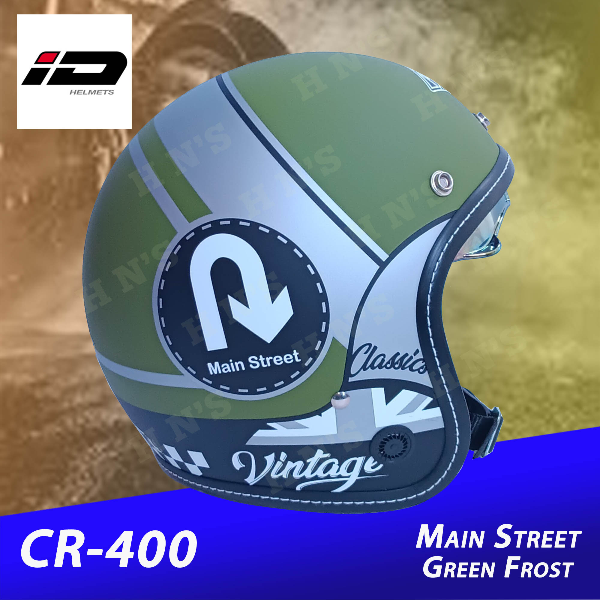 ID Helmet CR-400 Classic Vintage Helmets ( Half-face ) CR400 - Multiple ...
