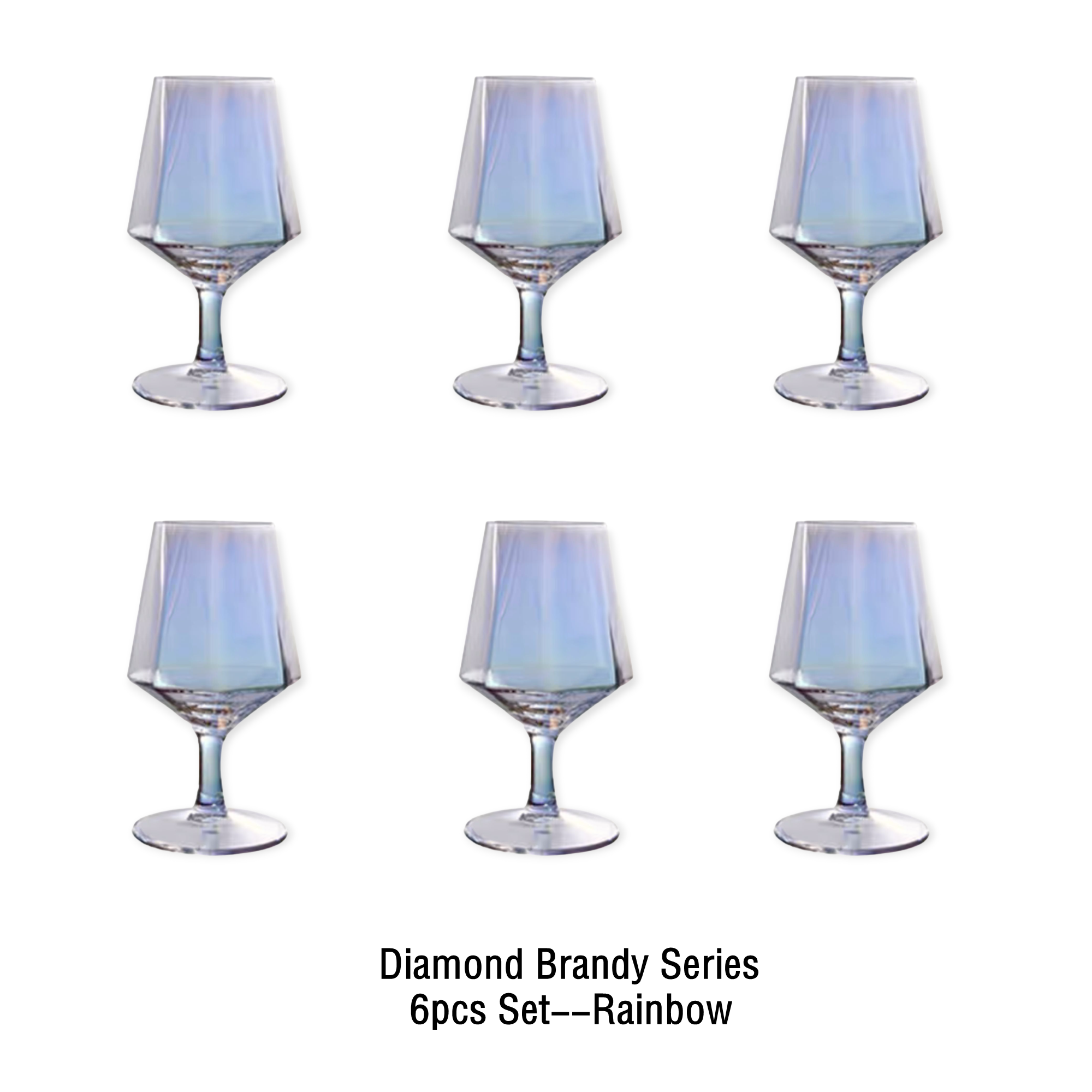 6pcs Set Brandy Glass European style Drinkware Diamond Goblet 430ml ...