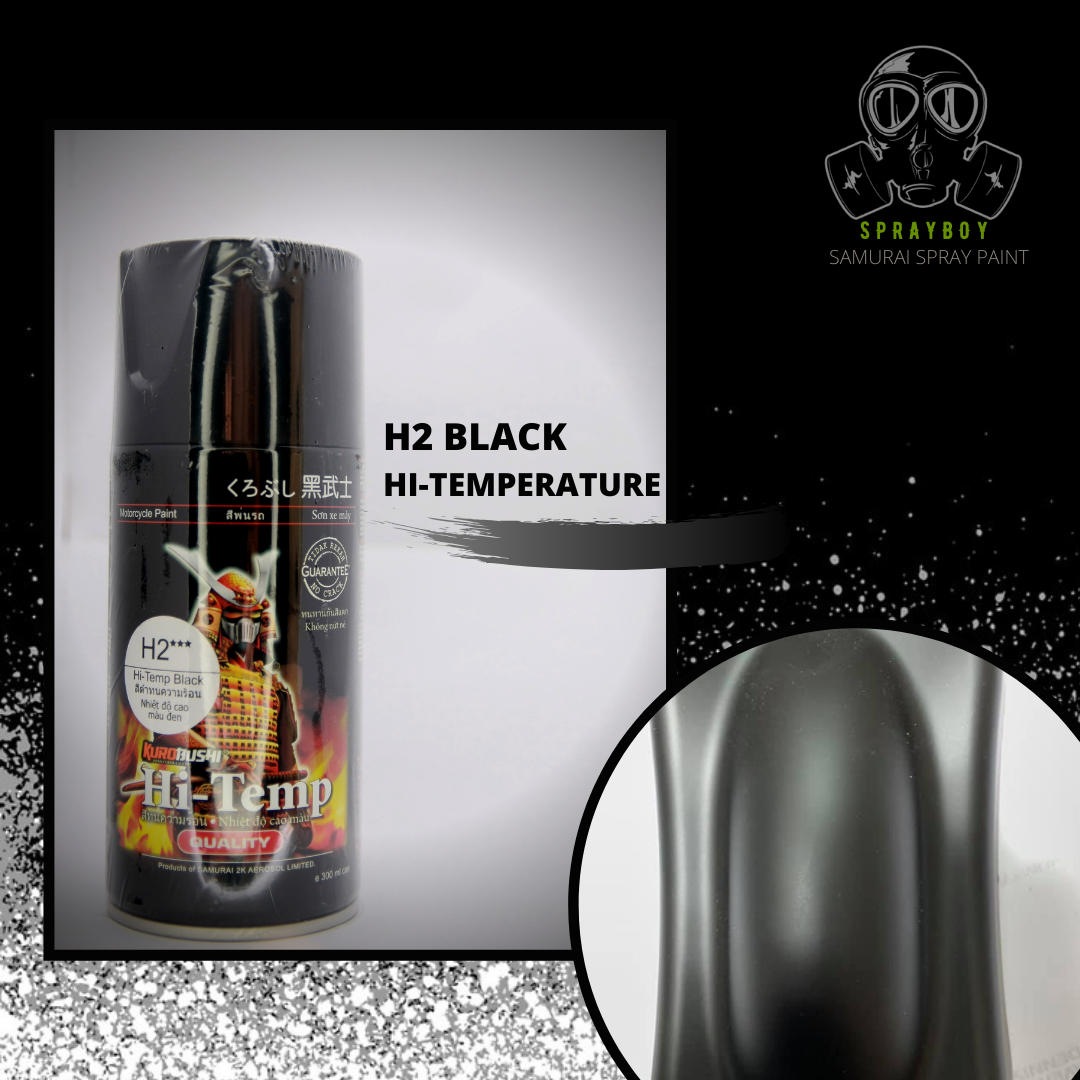 H2*** HI-TEMP BLACK SAMURAI SPRAY PAINT 300ML | Lazada PH
