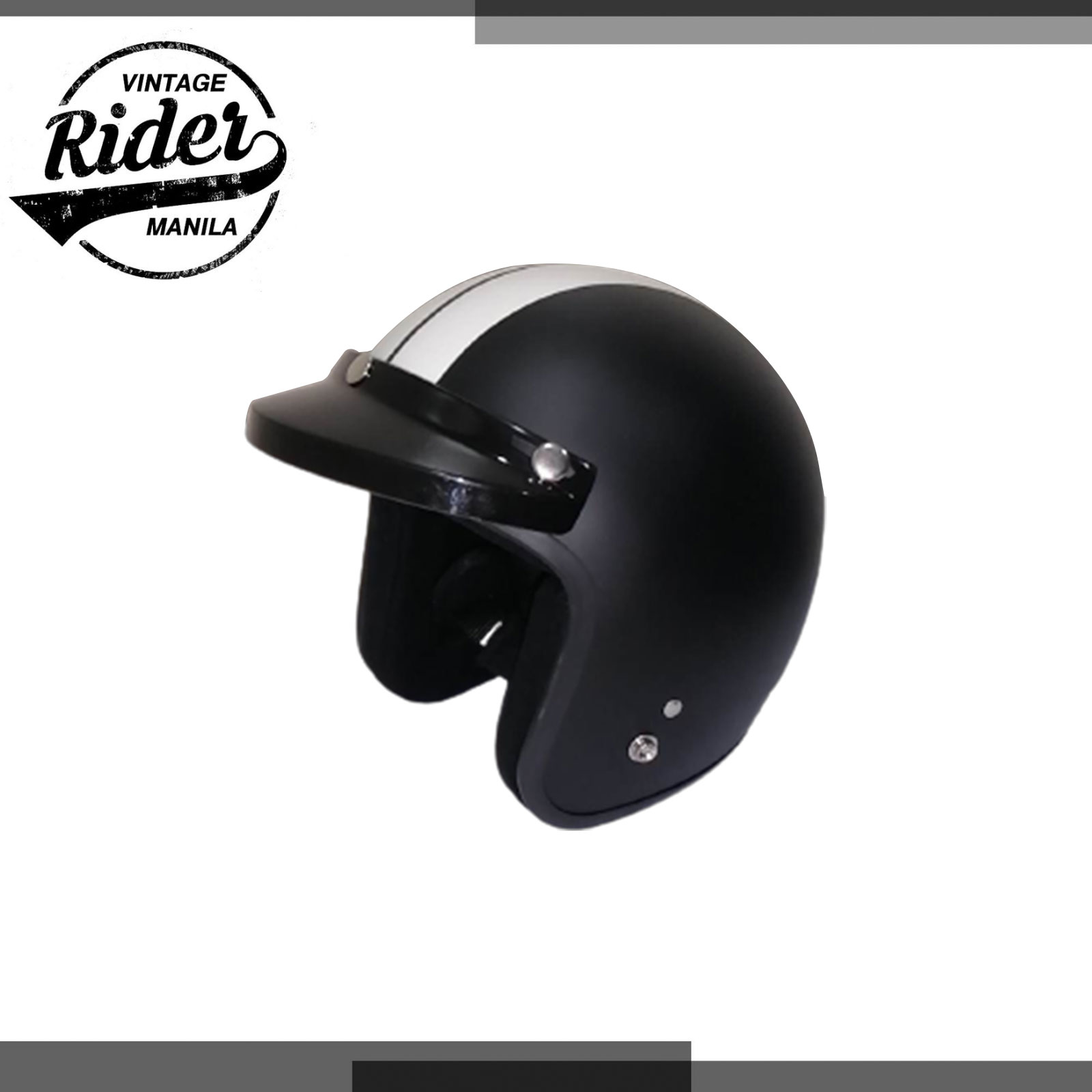 VRM Helmet Painted Jet Matte BlackWhite Large | Lazada PH