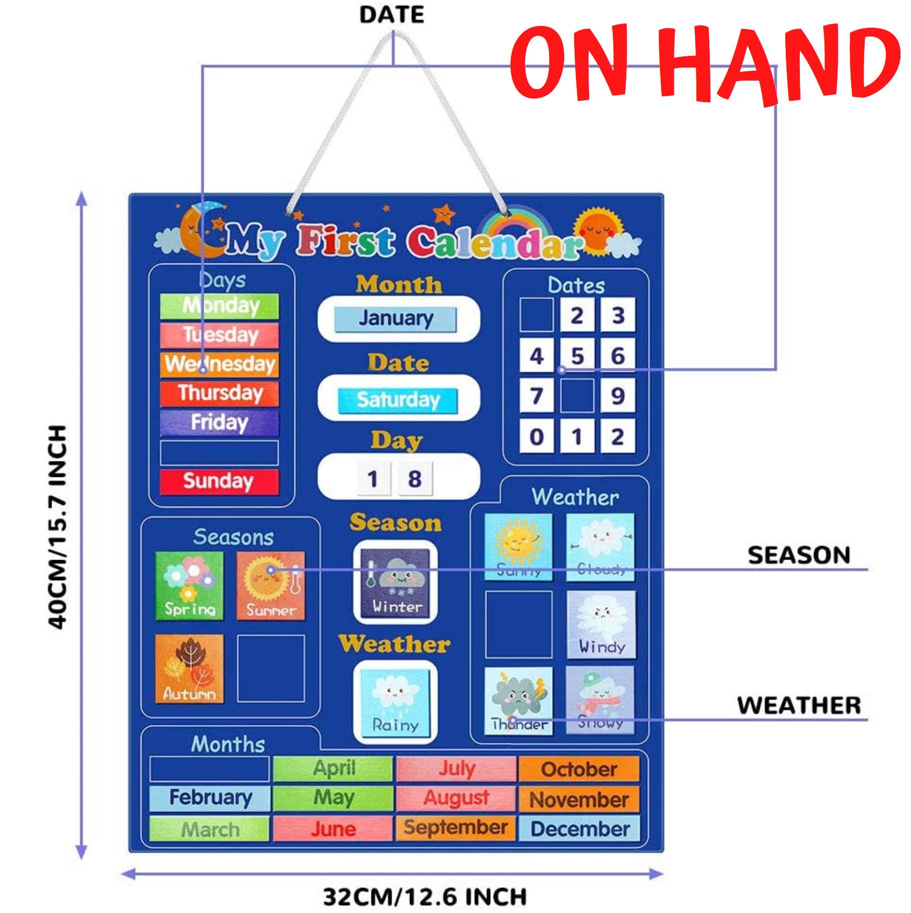 My First Calendar Magnetic Chart
