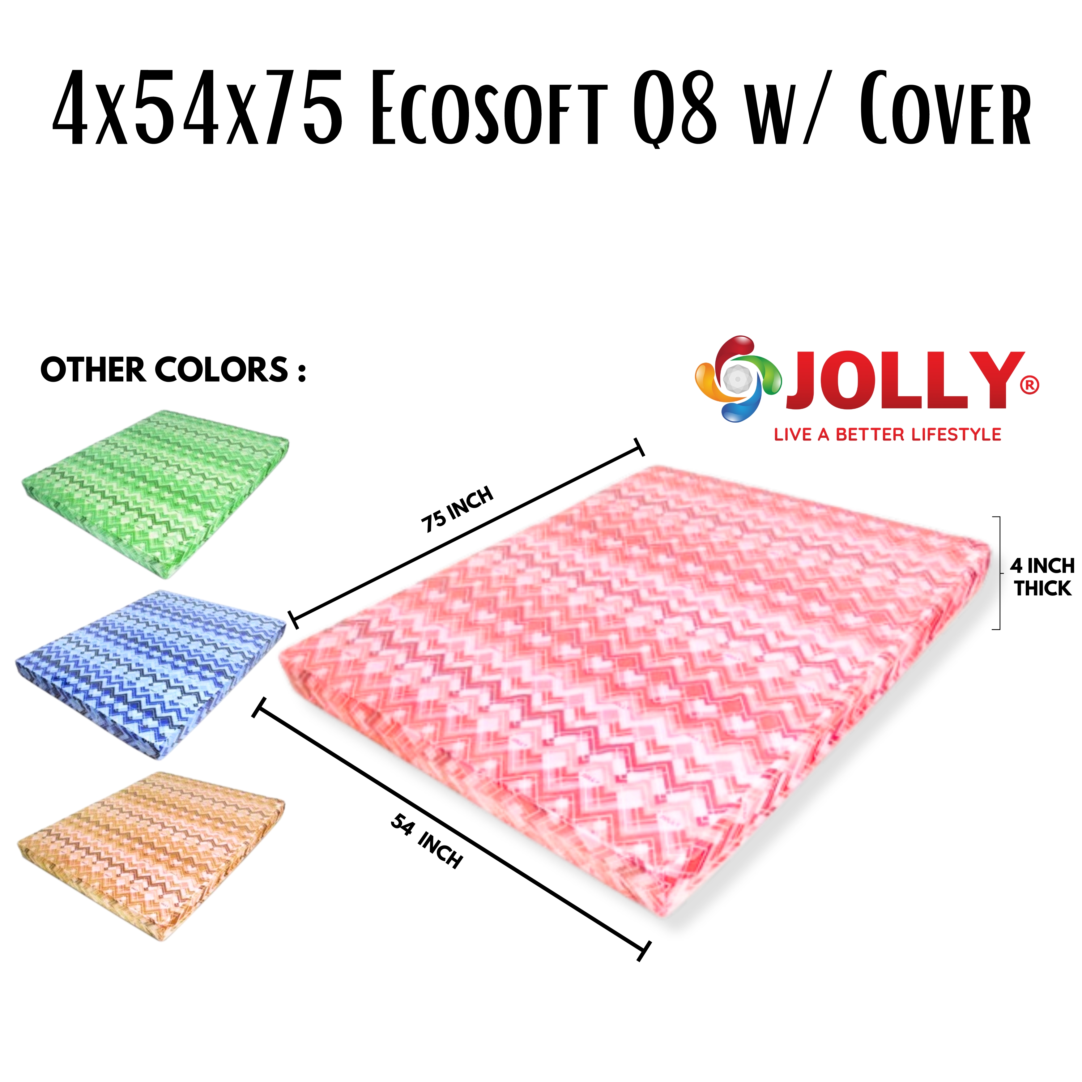 [ONHAND] 4INCHES THICK JOLLY FOAM ECOSAVER WITH COVER/ JOLLY FOAM WITH ...