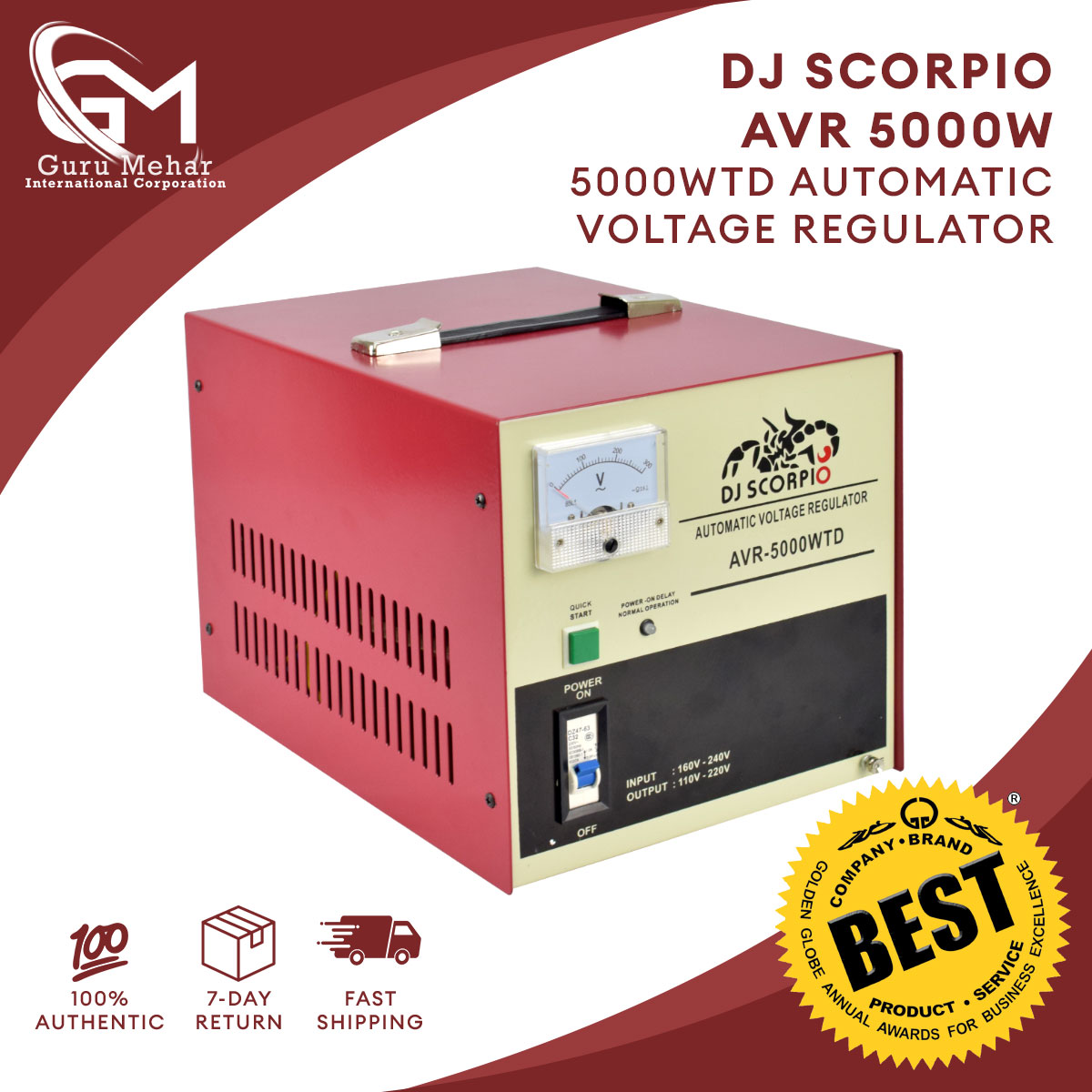 AUTOMATIC VOLTAGE REGULATOR (DJ SCORPIO) - AVR-5000WTD Automatic ...