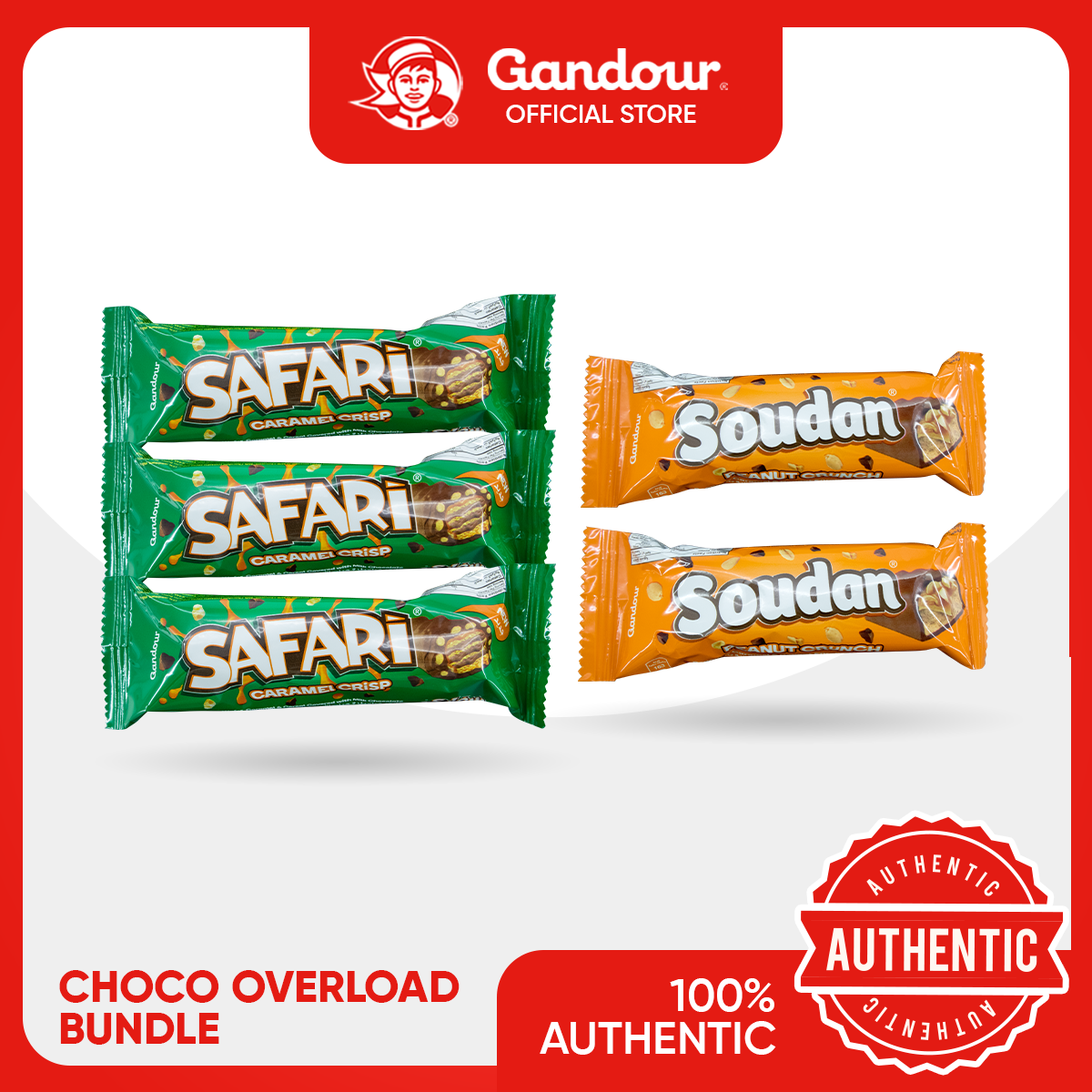 Gandour Choco Overload Bundle: Soudan 31g, Safari 32g – Pack of 5 ...