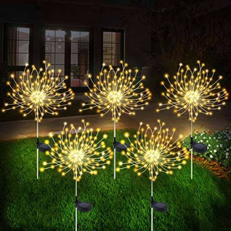 Solar Garden 120Lights Solar Firework Lights Solar Powered String Light ...