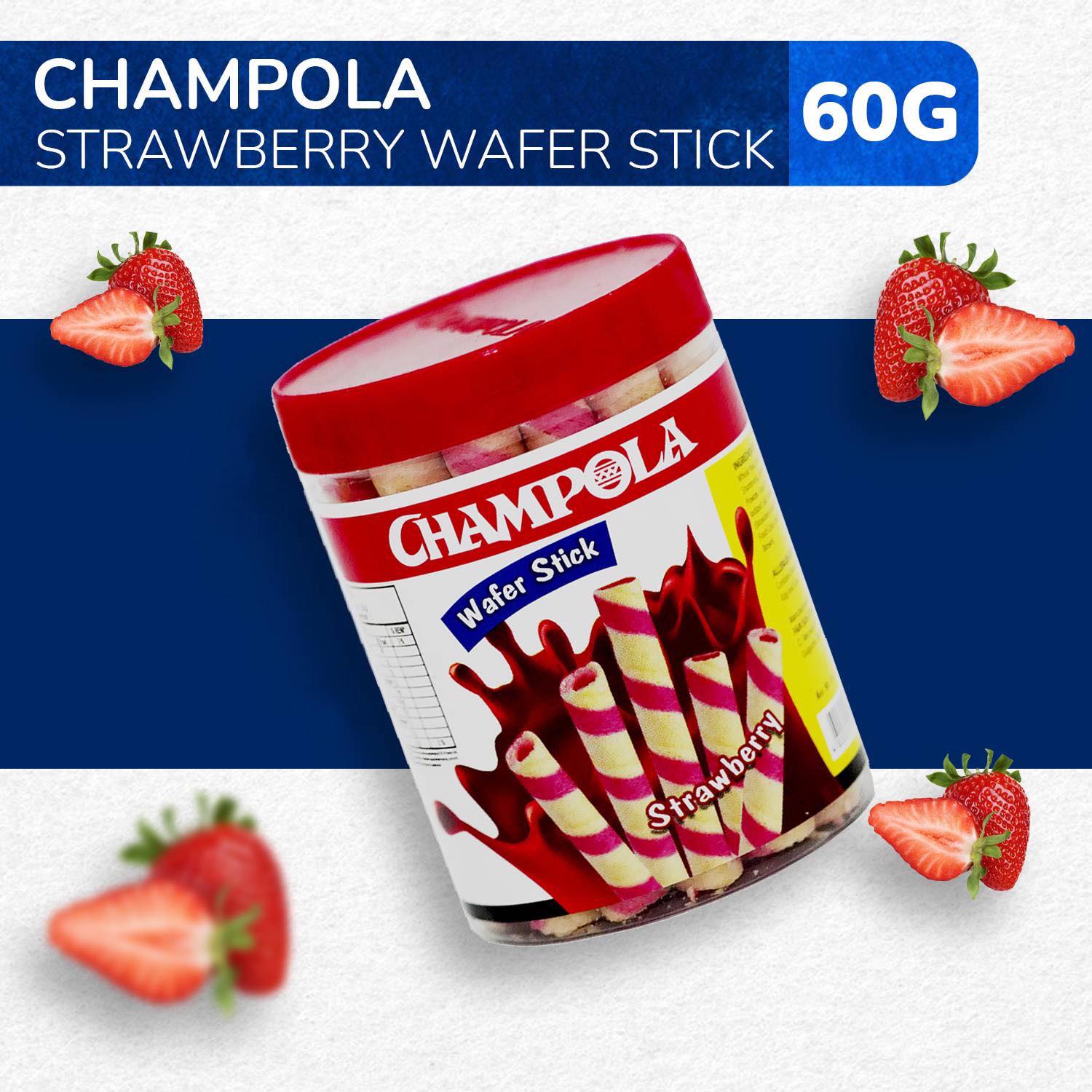 CHAMPOLA WAFER STICK STRAWBERRY FLAVOR 60g | Lazada PH