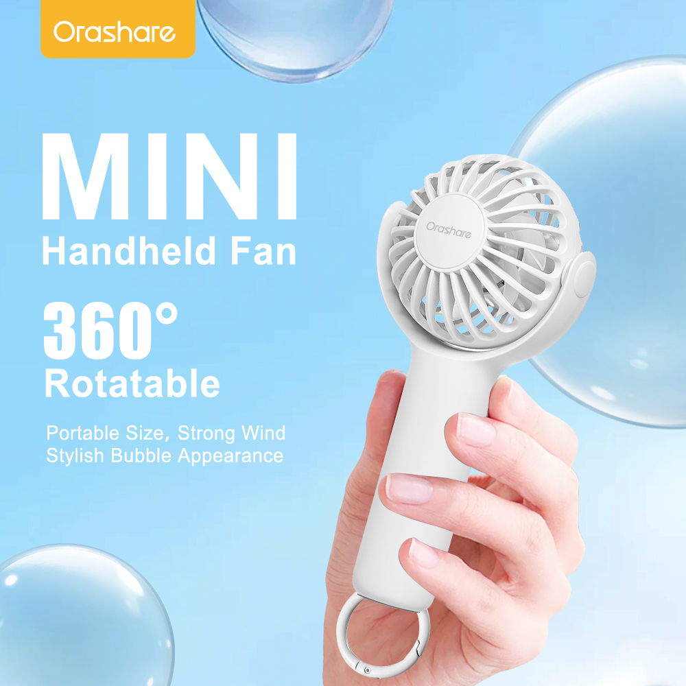 Orashare HF02Pro Mini Fan 360°Rotatable Handheld Fan Portable Fan 3 Wind Speeds Fans Super Handy ...