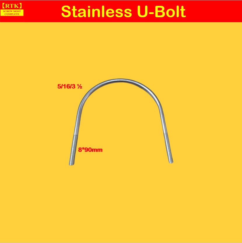 RTK 6mm 8mm 304 Stainless U-Bolts U Bend Screws 304 Stainless Steel U ...