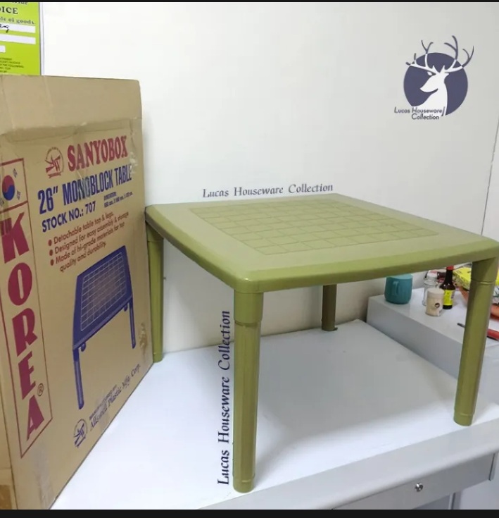 SANYO 26 INCHES PLASTIC SQUARE TABLE MONOBLOCK TABLE STURDY COFFEE ...