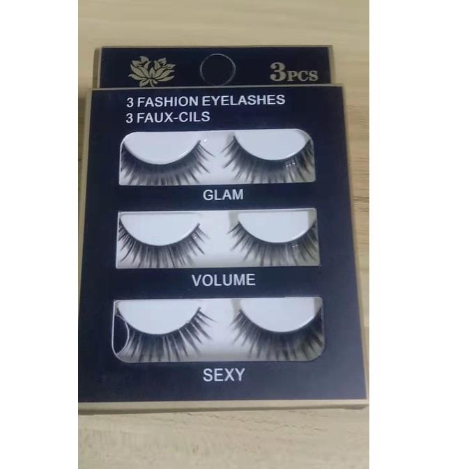 Joiea 3Pairs 3D False Eyelashes Full Strip Eyelashes Fake Eye lashes Thick Cross Eyelash | Lazada PH