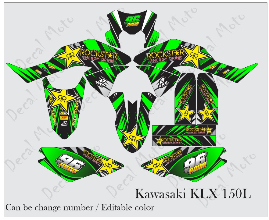 Sticker decals for kawasaki klx 150 L, ROCKSTAR | Lazada PH