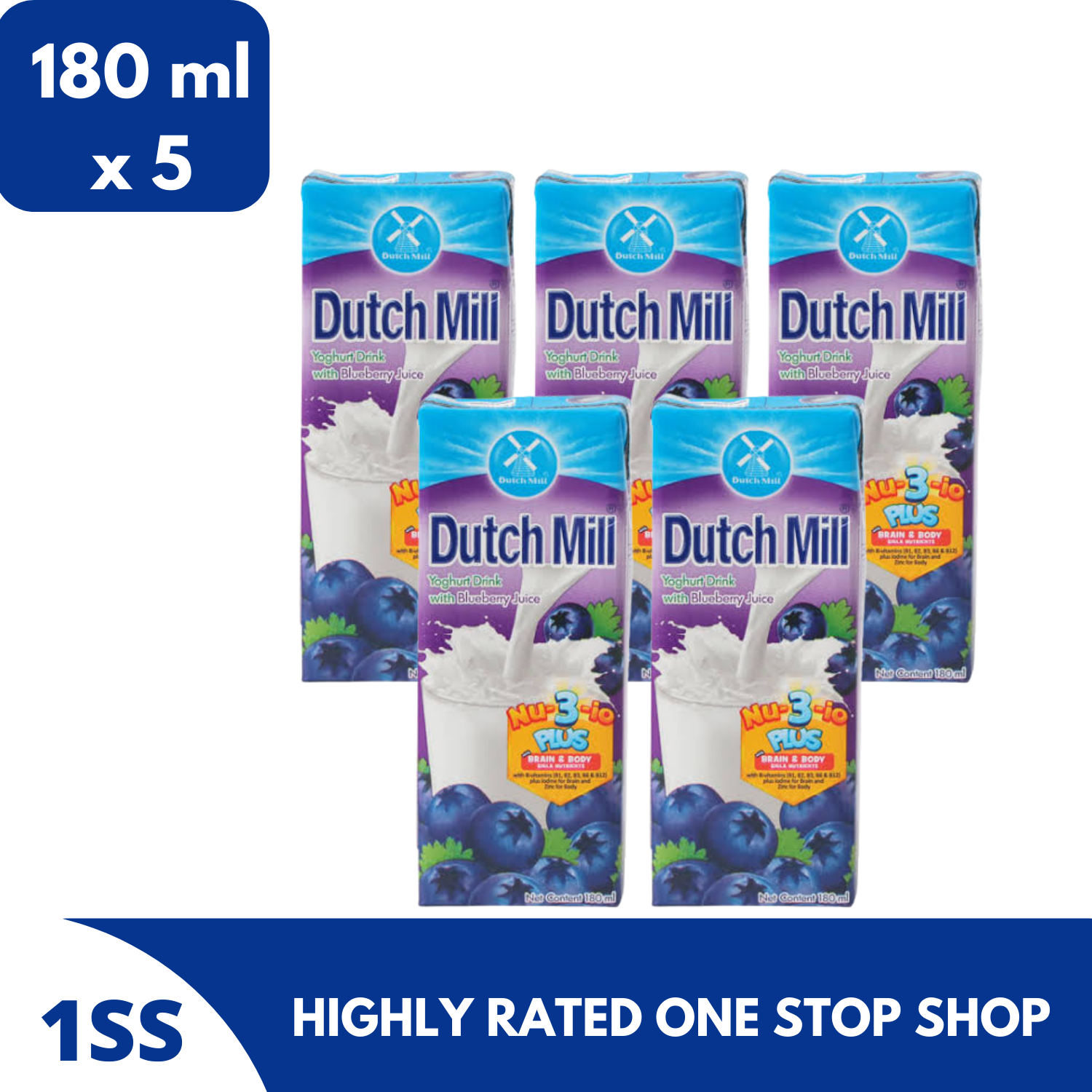 Dutch Mill UHT Blueberry Flavor, 180ml set of 5 | Lazada PH