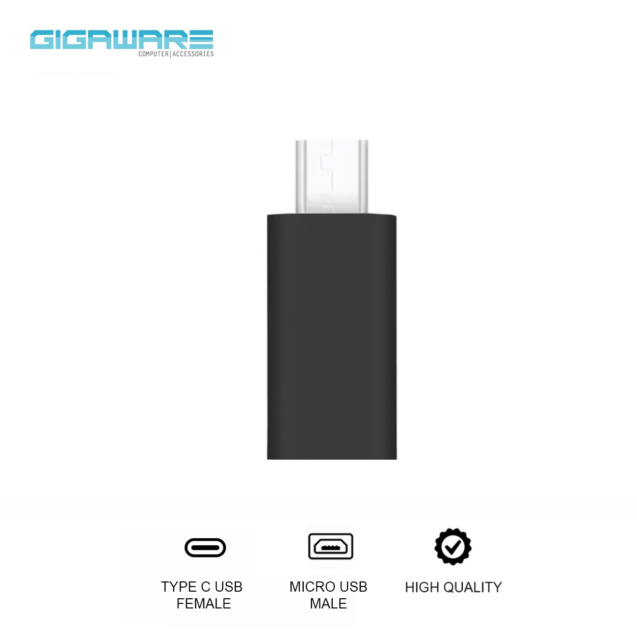 Gigaware Female Type-C USB to Male Micro USB Adapter | Lazada PH
