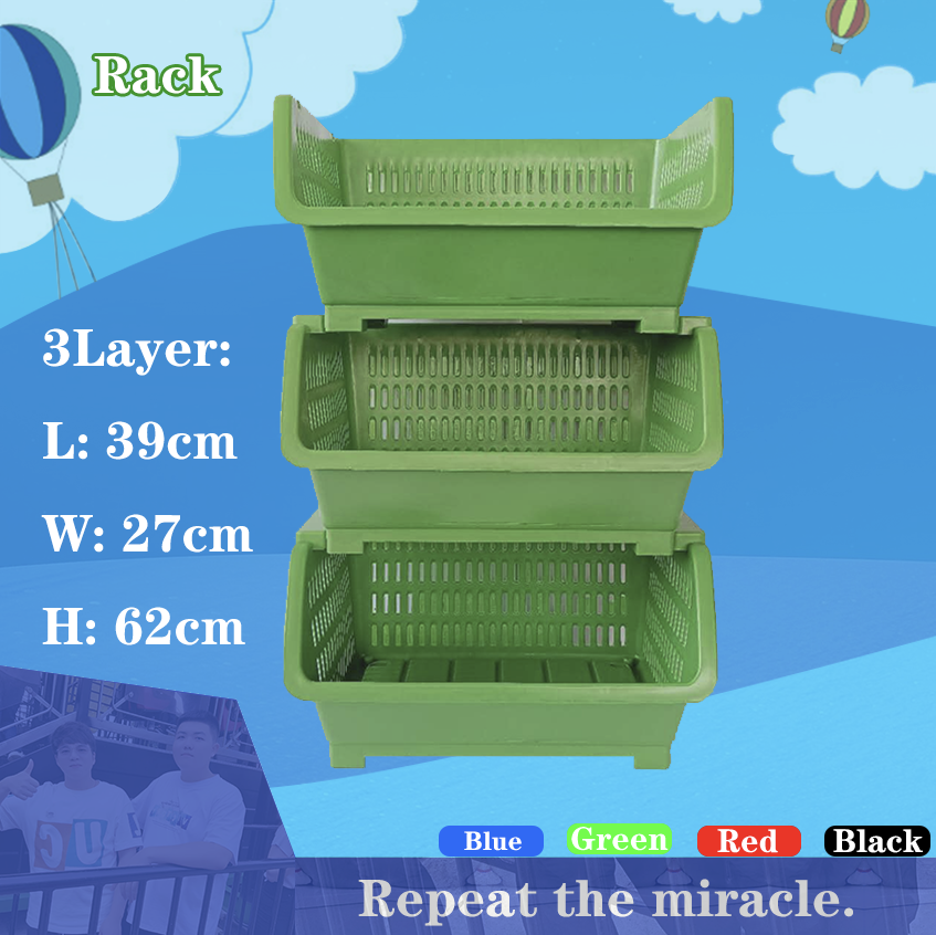 SJM MALL-3-4-5 Layer Utility Rack Home Organizer Plastic Stackable Rack ...