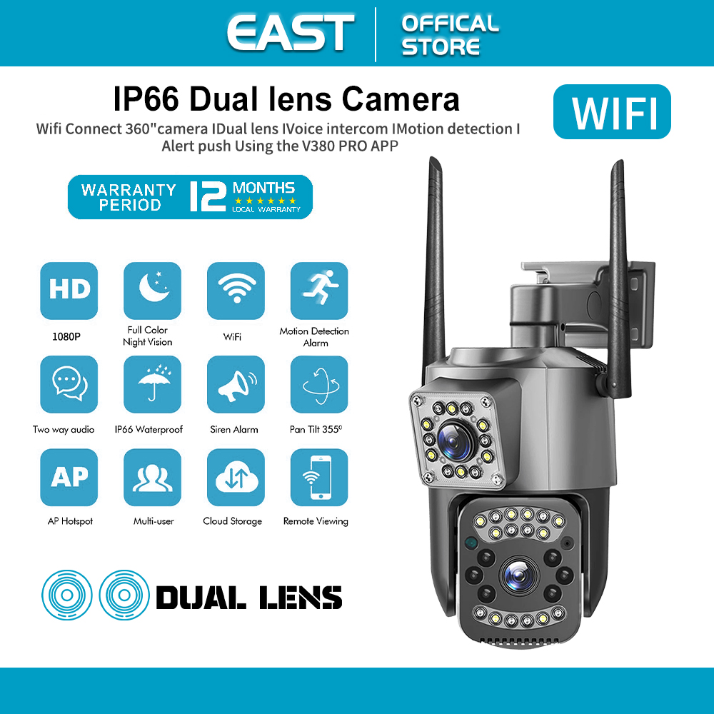 East V380 PRO Dual Lens Outdoor waterproof V86 Wifi Cctv camera connect ...
