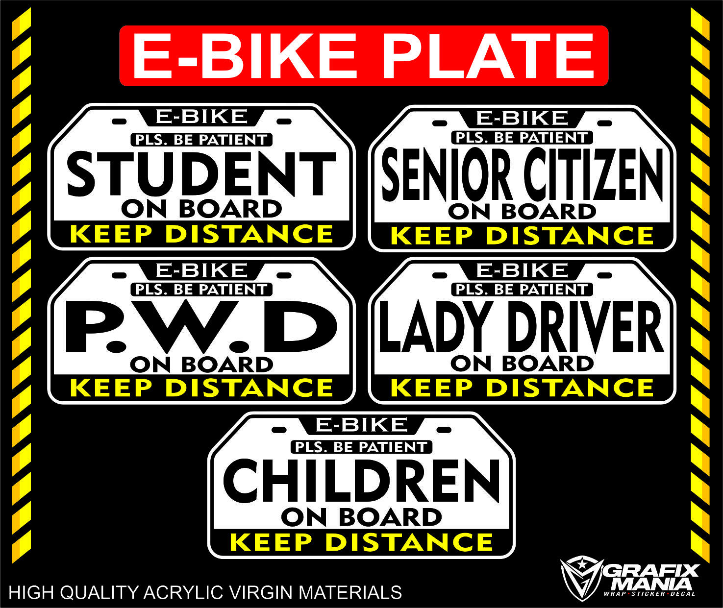 E-BIKE ( ELECTRIC BIKE ) PLATE NUMBER LAZER CUT HIGH QUALITY | Lazada PH