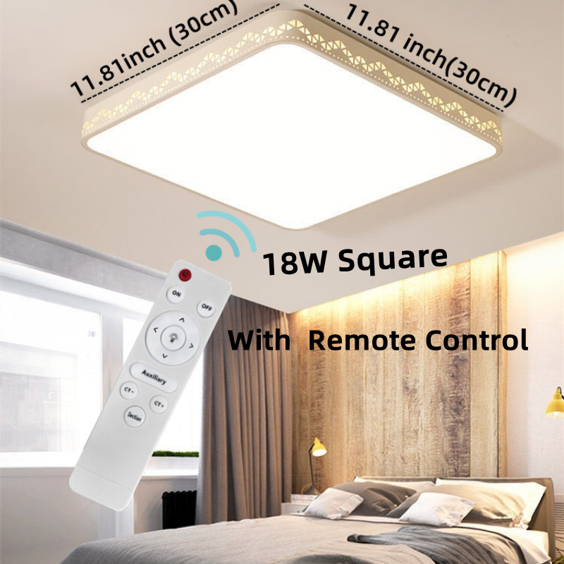 Nordic Tri Color Ceiling Light 18W 27W 3 Colors Modern Dimmable Starry ...