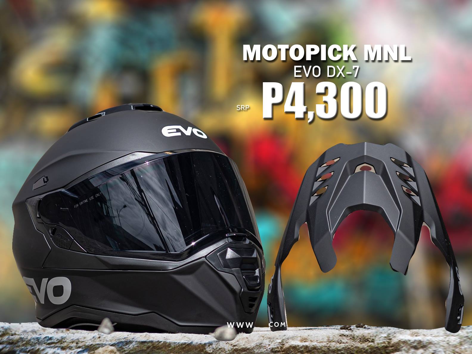 EVO HELMETS DX-7 FULL FACE DUAL SPORT HELMET WITH FREE CLEAR LENS ...