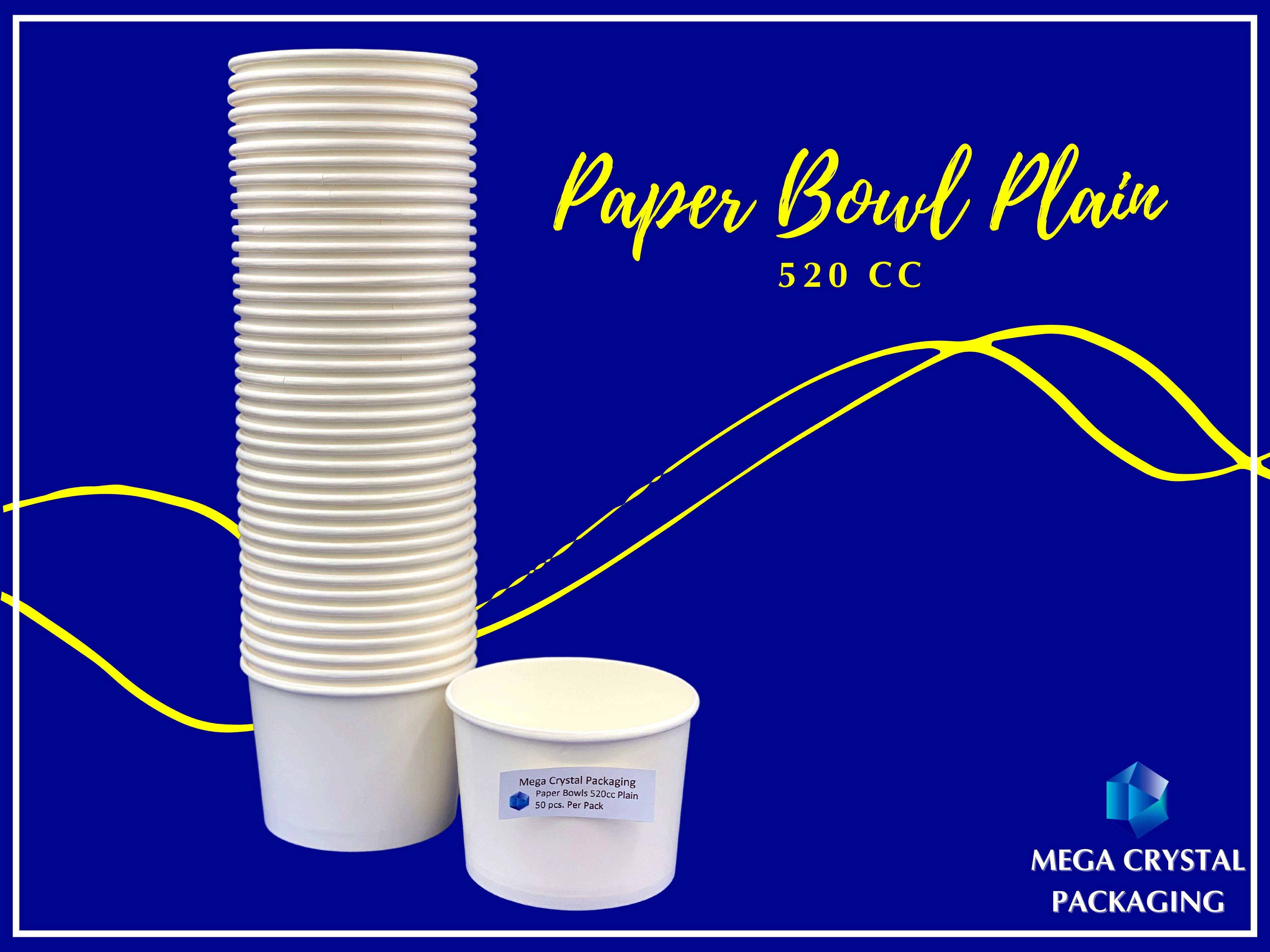 [ 50 Pcs. ] Paper Bowl Plain and Printed 520cc with/without Lid ...