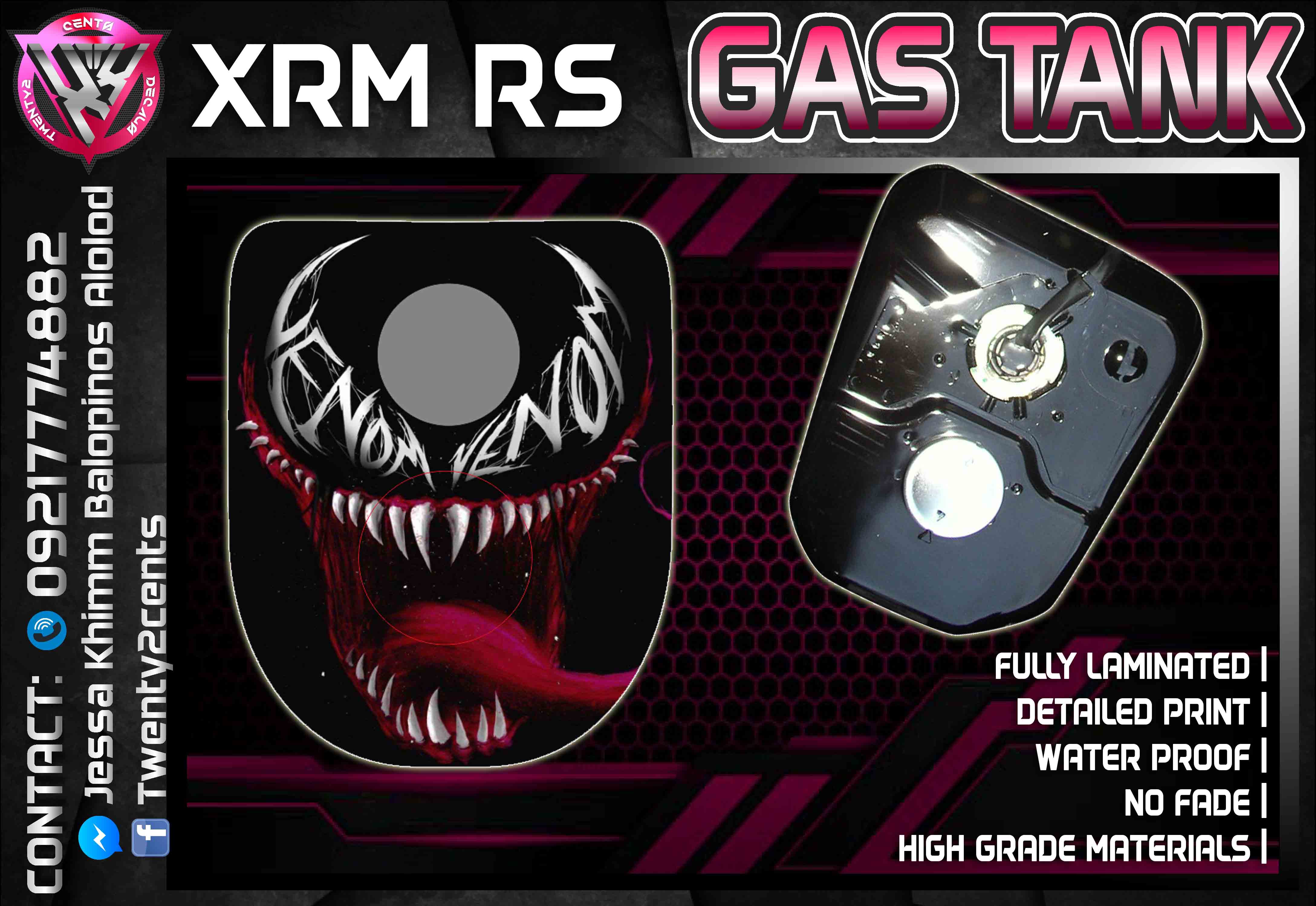 XRM RS Gas tank sticker decals venom | Lazada PH