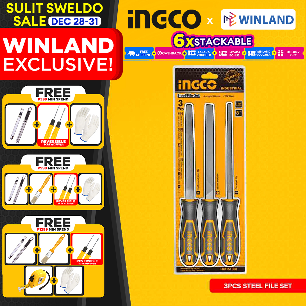 INGCO by Winland Steel File Hand Tool SET 200mm HKTFS1308 | Lazada PH