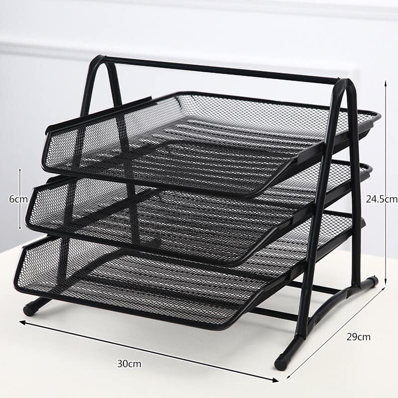 Office supplies desk tray/wire mesh four-layer file tray/basket rack ...