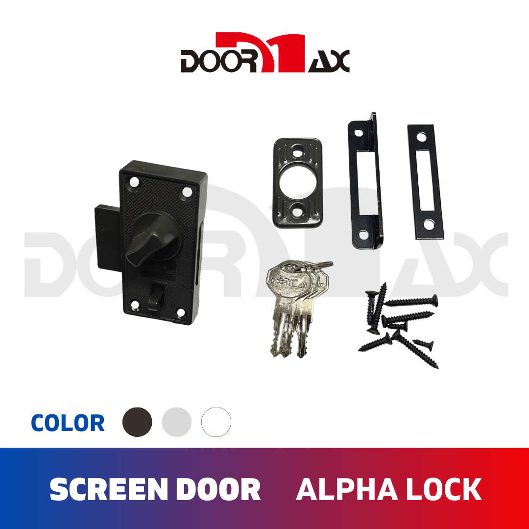 DOORMAX Alpha Lock for Screen Door (Brown/Chrome/White) | Lazada PH