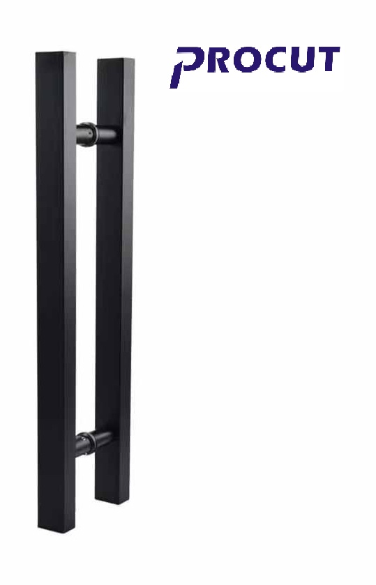 PROCUT Square H-Type Door Handle Matte Black Stainless Steel 60cm ...