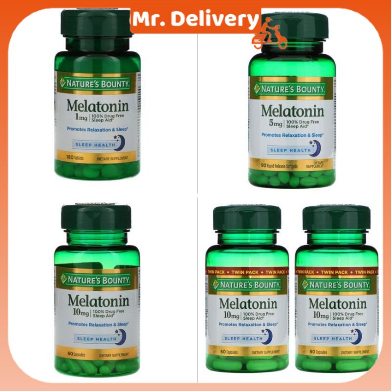 Mr Delivery | Nature's Bounty, Melatonin, 1/5/10 mg, Twin Pack, Sleep ...