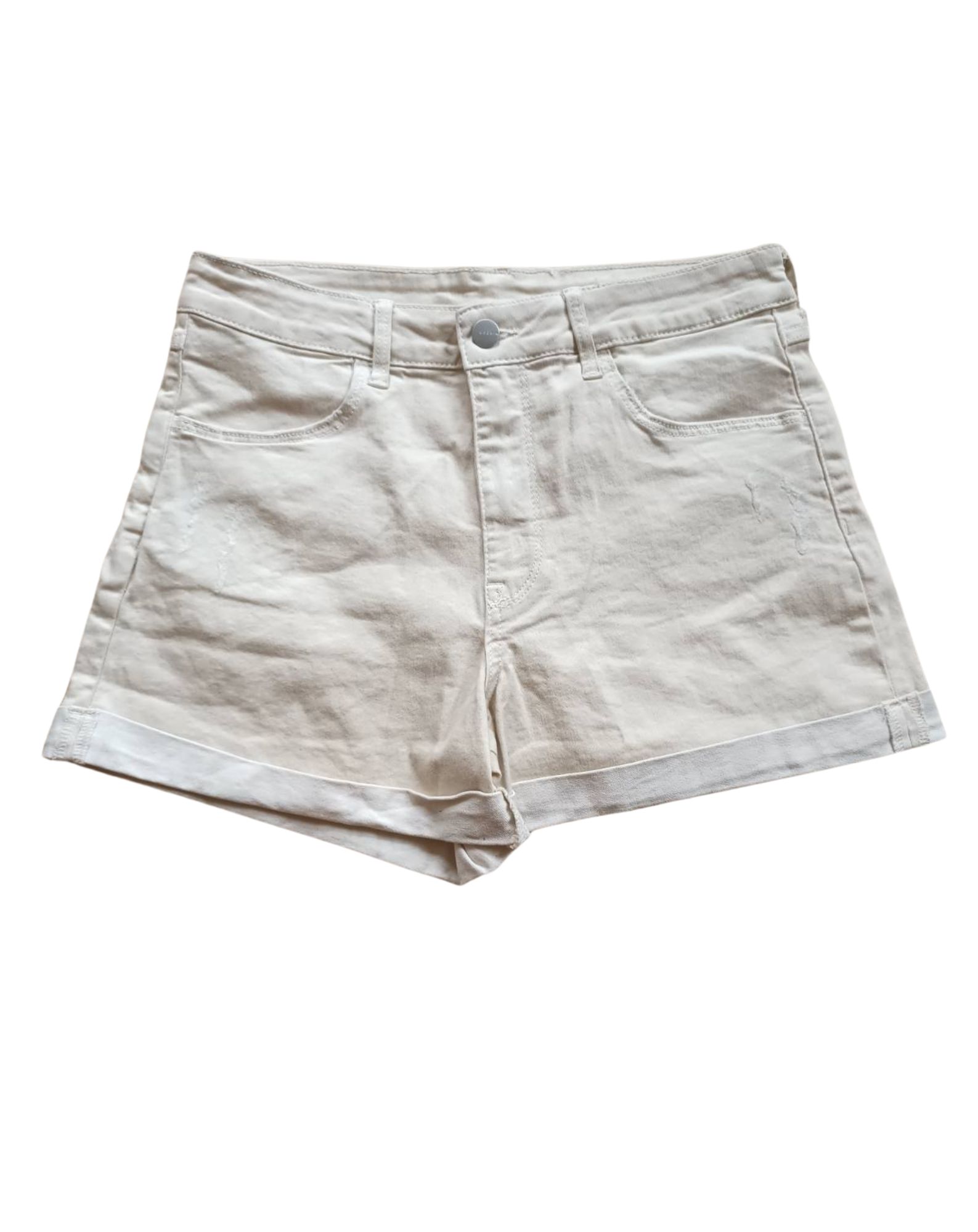 H&M Beige Stretch Denim Shorts Original Overrun | Lazada PH