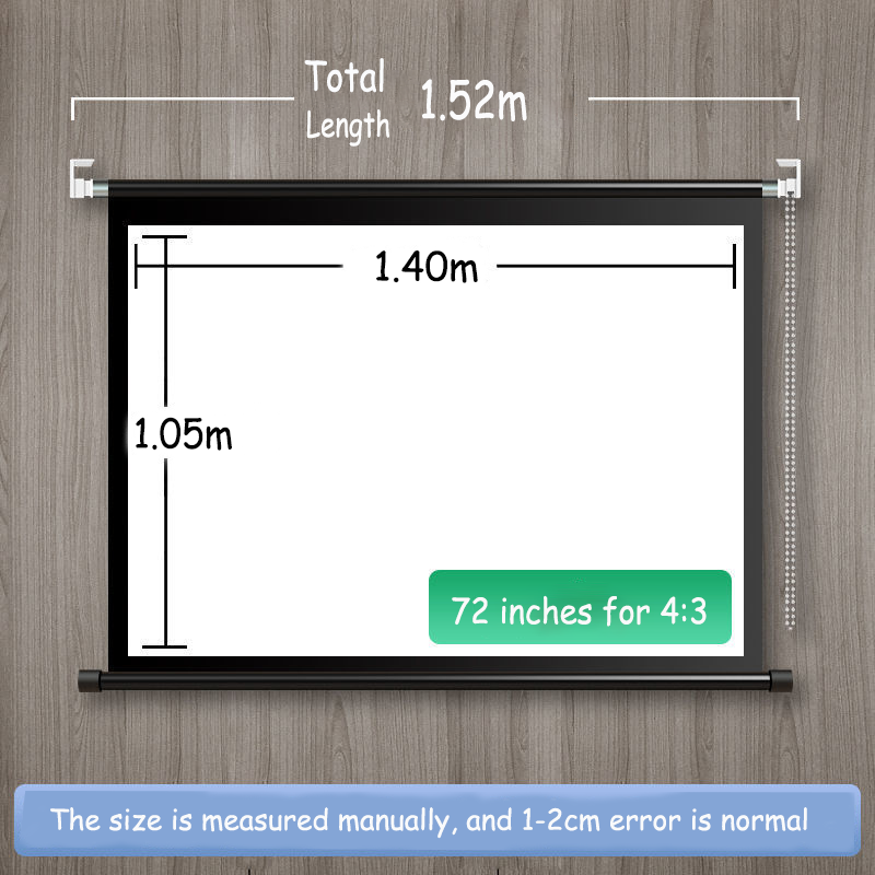 Projector Screen Manual Pull Up Polyester Fiber HD Screen Aspect Ratio ...