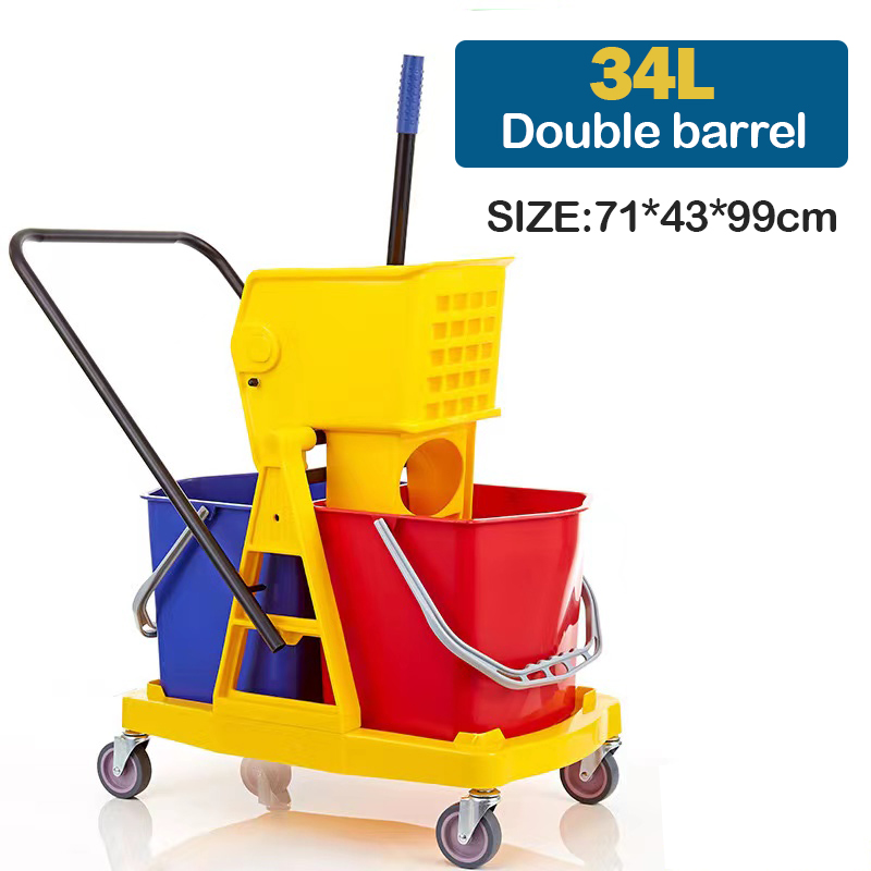 32/34L Commercial Mop Squeezer Bucket double barrel Large capacity ...