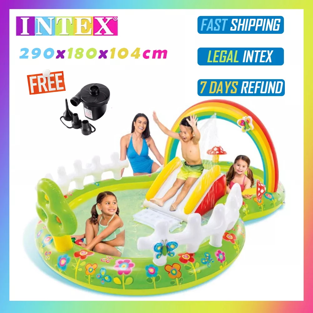 INTEX 57161 Crocodile Garden Water Slide Inflatable Pool Paddling Pool ...