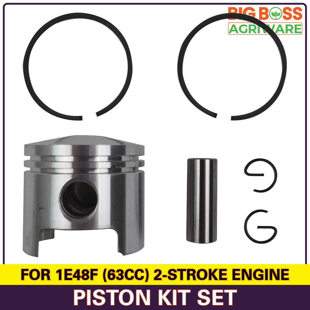 BBA Piston Kit Set [Piston, Piston Rings, Pin] for 63cc / 1E48F 2-Stroke Engine Stand Up Gas ...