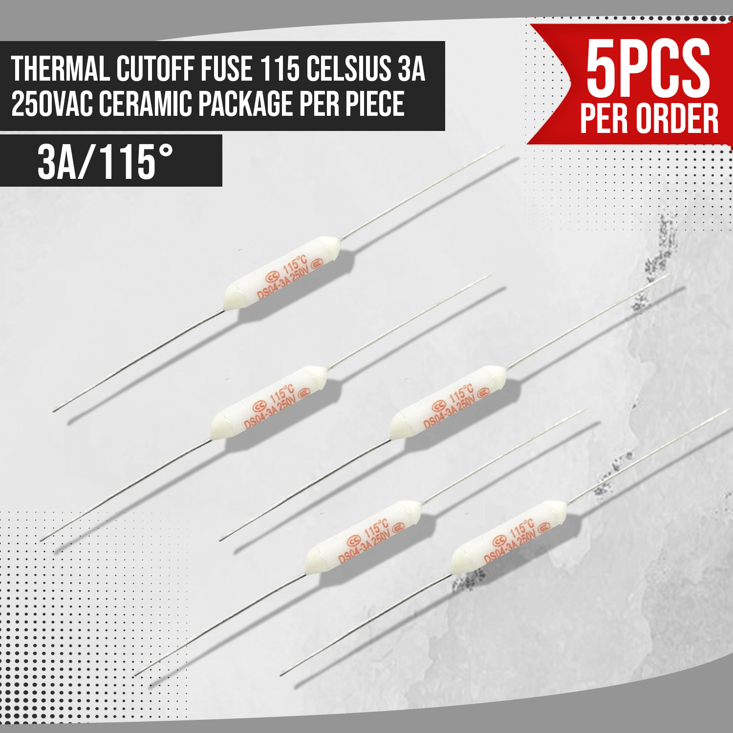 5PCS Thermal Cutoff Fuse 115 Celsius 3A 250VAC Round | Lazada PH