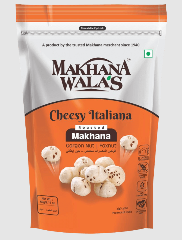 Makhana Walas Roasted Makhana - CHEESY ITALIANA- Fox Nuts / Lotus Seeds ...