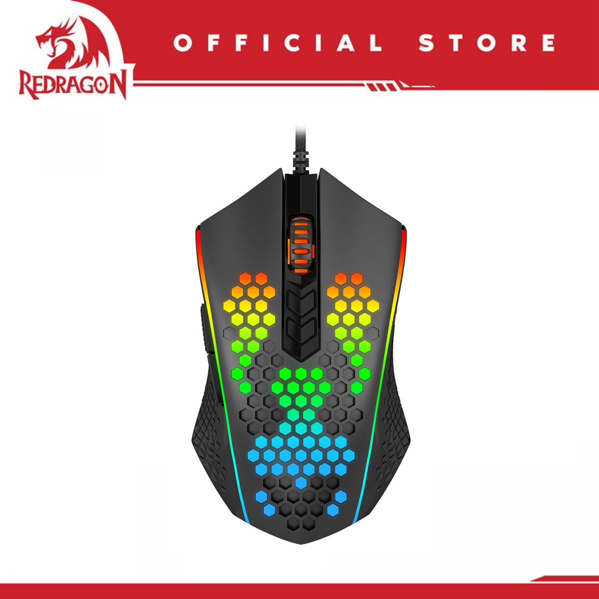 Redragon M809-k Ultralight Weight Honeycomb Gaming Mouse RGB Backlit ...