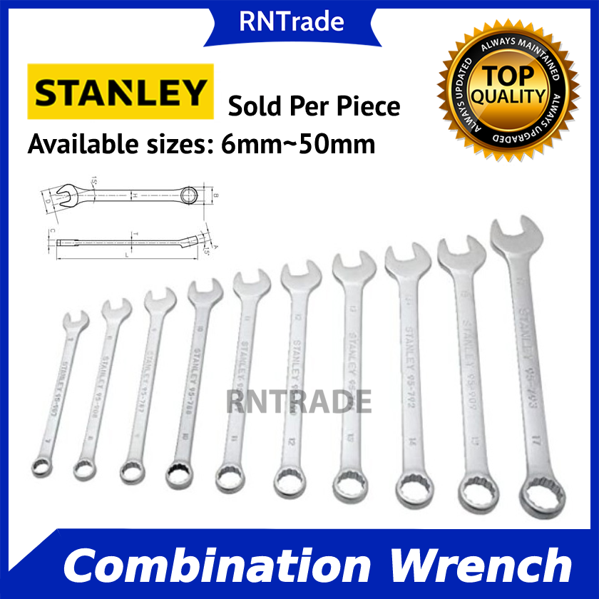 Stanley Loose Combination Wrench Chrome Vanadium 6mm 7mm 8mm 9mm 10mm 11mm 12mm 13mm 17mm 23mm ...