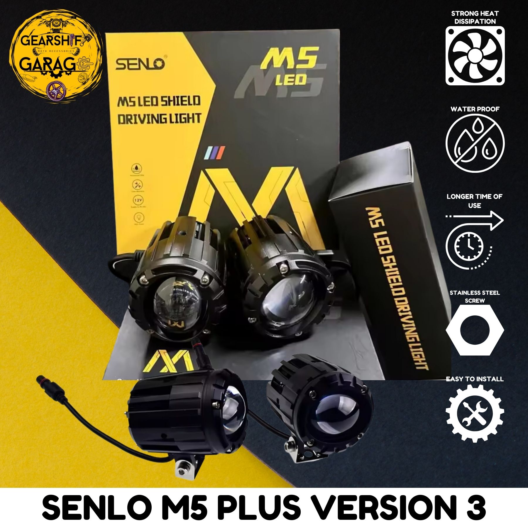 ORIGINAL SENLO M5 PLUS Premium Mini Driving Light Version 3 | 6 Months ...