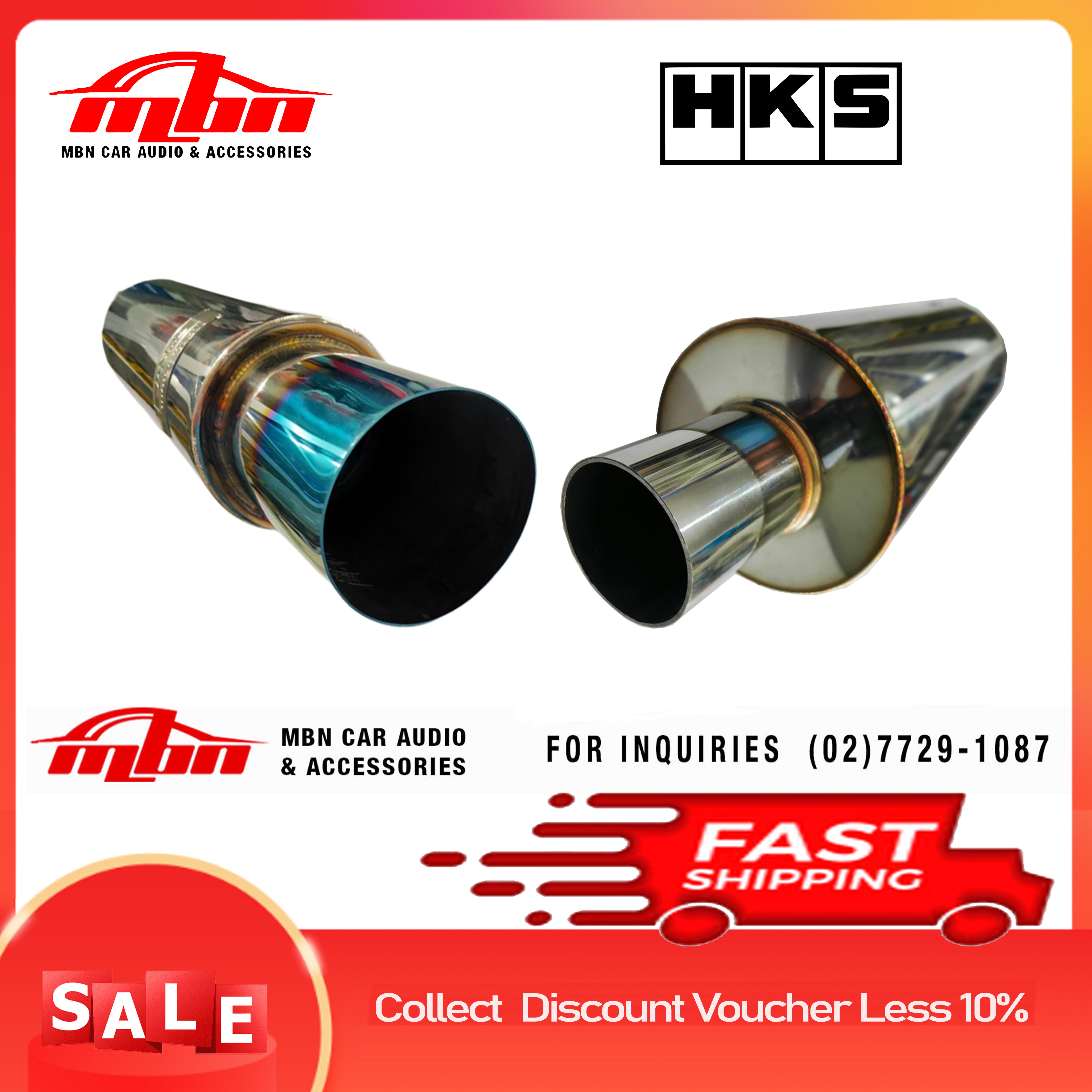 HKS Free Flow Muffler with Burn Tip, Universal Muffler Small Medium ...