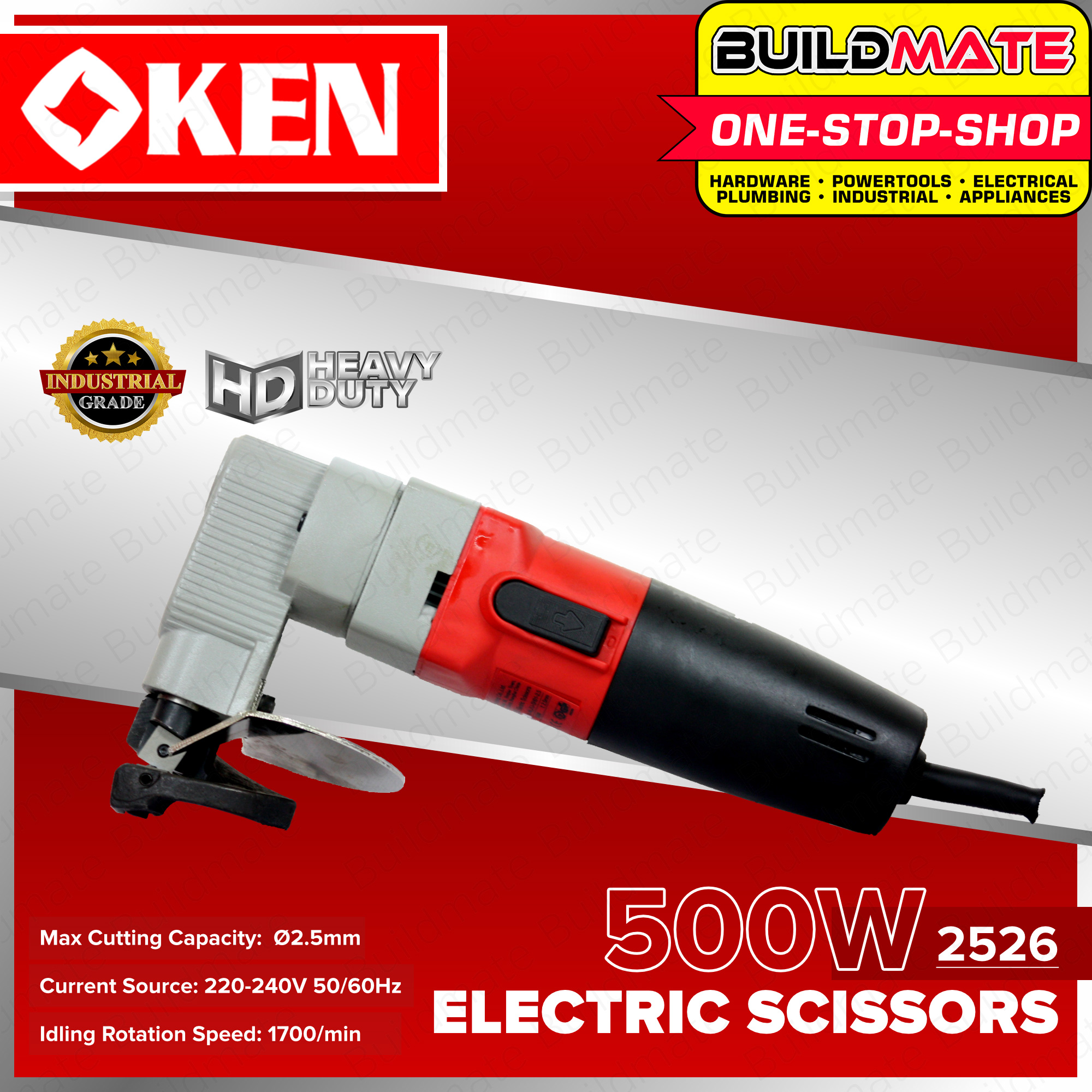 BUILDMATE Ken Industrial Electric Scissors Shear Cutter 2.5mm 500W ...