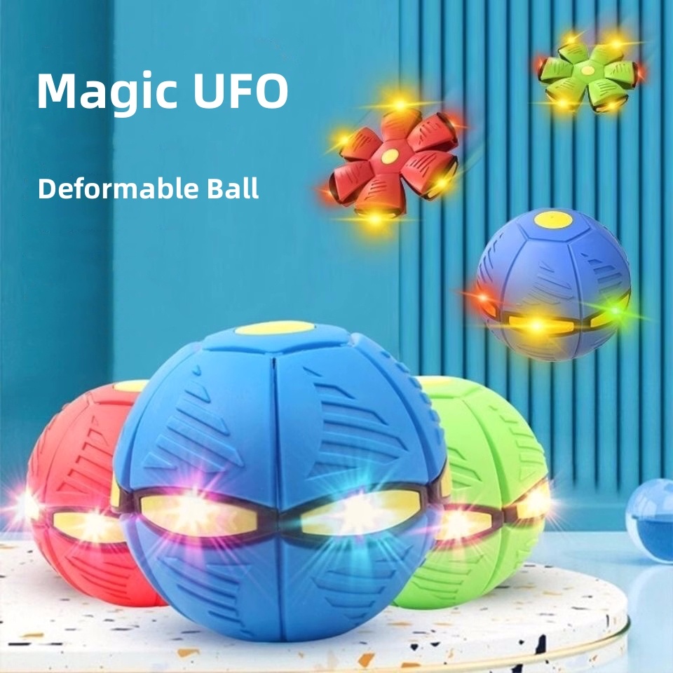 Magic UFO Fly Ball Throwing Disc Ball with LED Lights Outdoor Kids ...