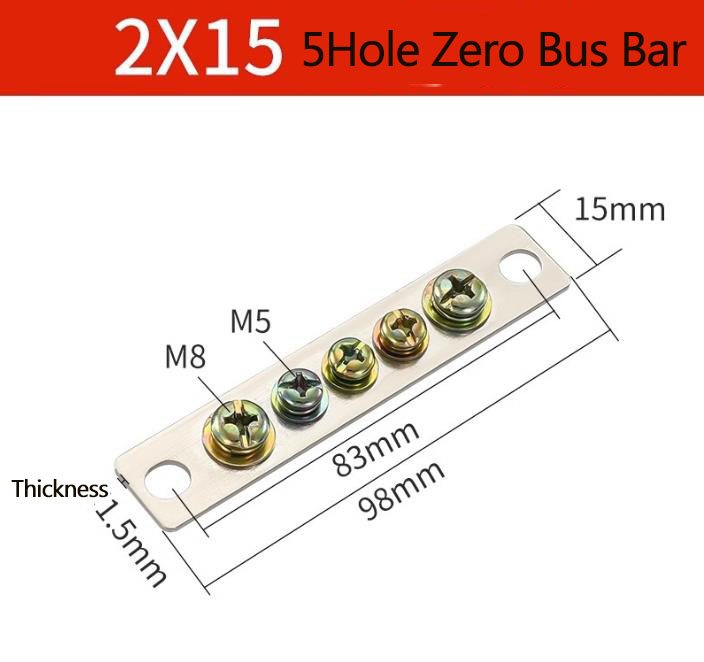 2*15mm Zero bus bar Grounding Bus Bar 5 Terminal 7 Terminal 10 Terminal ...