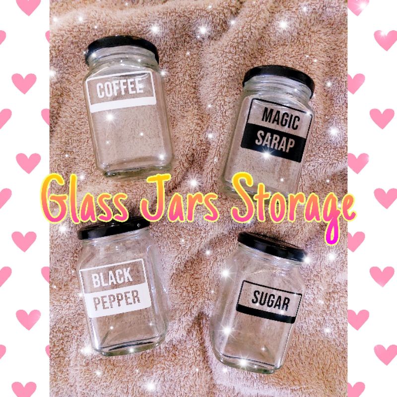 JARS Storage Glass Bottles 250mL for Condiments, Sugar, Coffee, Milk ...