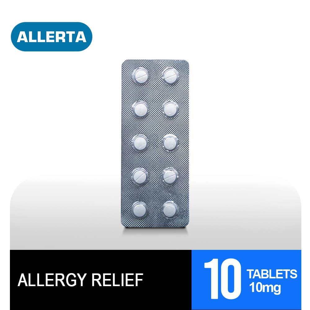 Allerta 10 Tablets 10mg Loratadine (For Less Drowsy Allergy Relief ...