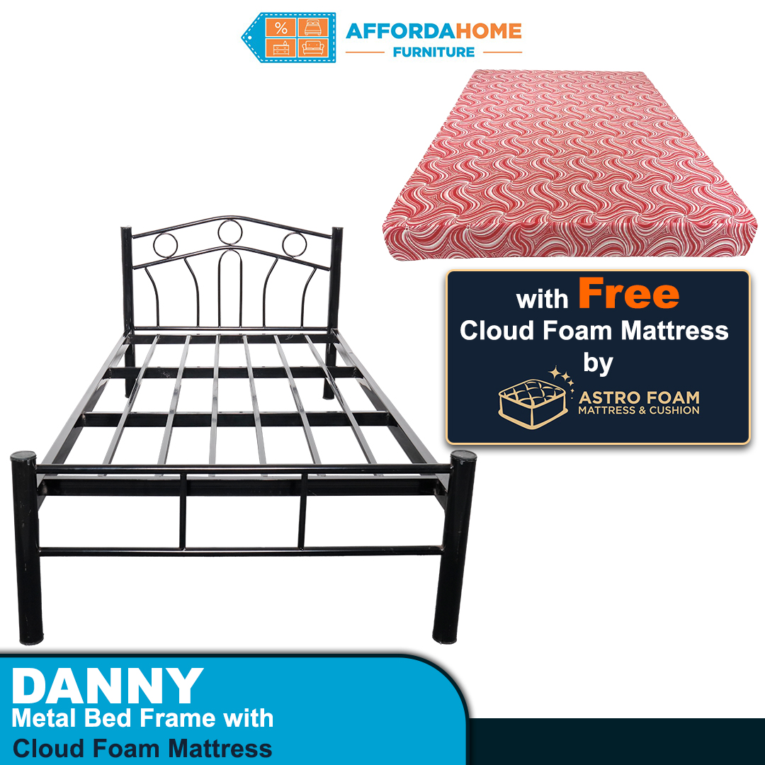 BUNDLE DANNY BEDFRAME + 4" CLOUD FOAM MATTRESS Modern Simple Folding ...