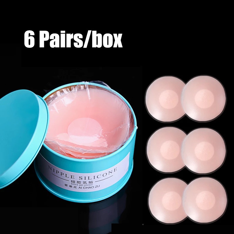 6 Pairs Reusable Invisible Silicone Nipple Cover Self Adhesive Breast ...